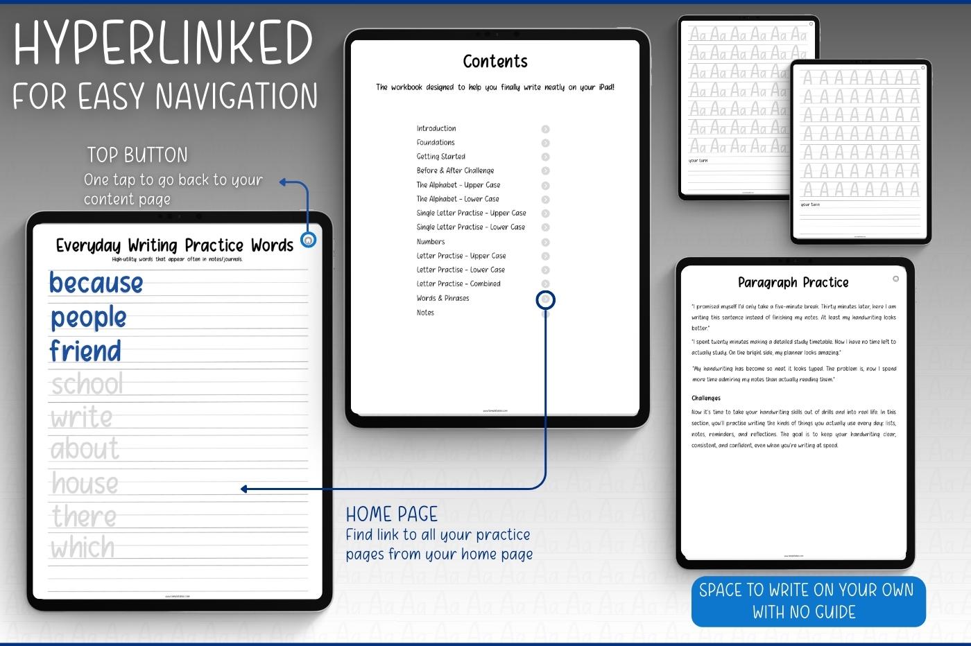Handwriting Practice Workbook for the iPad | Handwriting & Lettering ...