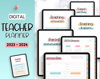 Teacher Digital Planner Academic Planner 2023 2024 - Etsy