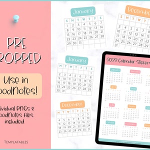 Mini Calendar Digital Planner Stickers, 2023 Digital Calendar Stickers ...