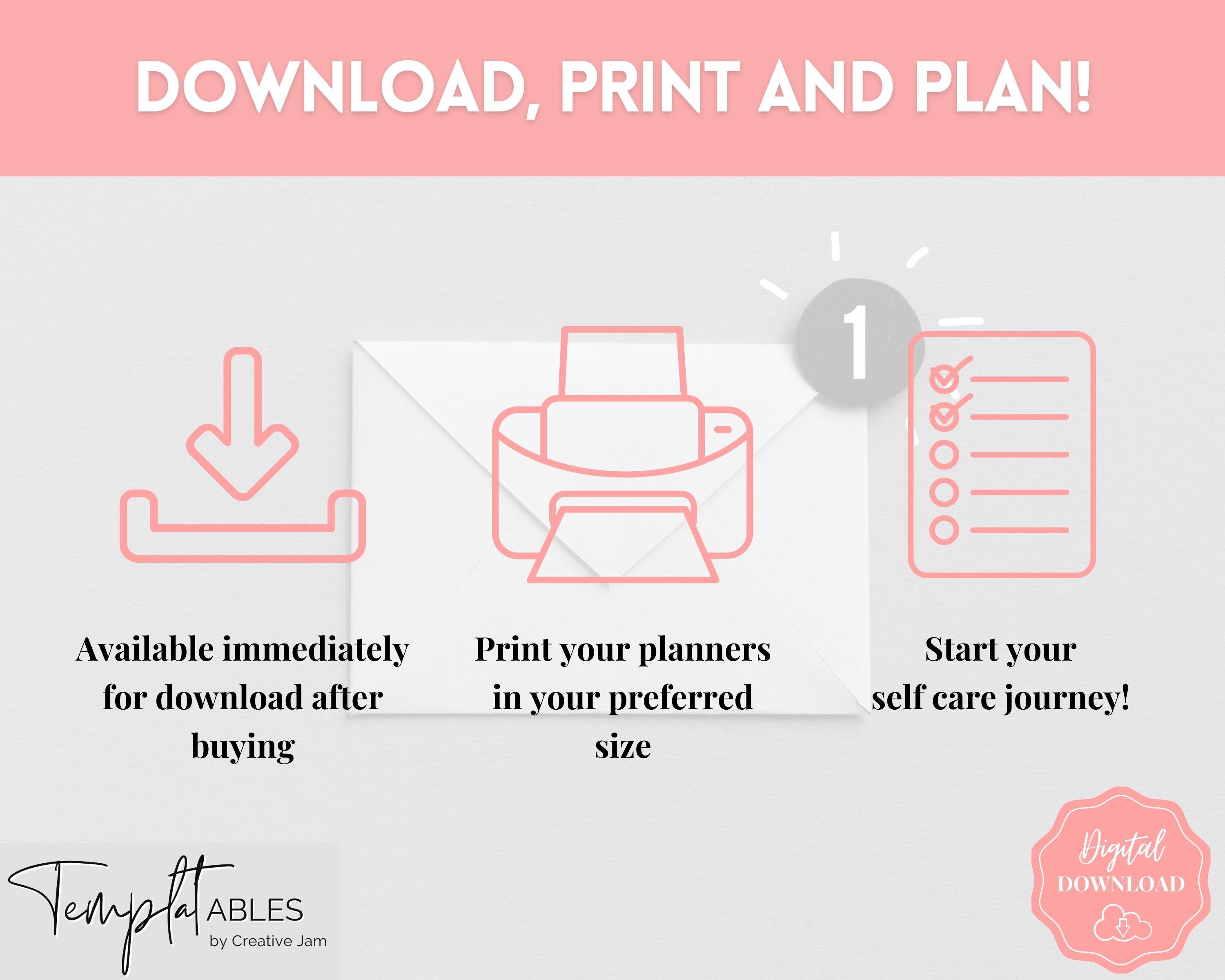Wellness Planner BUNDLE Self Care Journal Printable Selfcare | Etsy