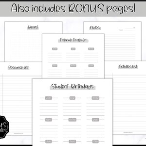 TEACHER Planner Printable, 50+ Pg BUNDLE, Homeschool Teacher, Academic ...