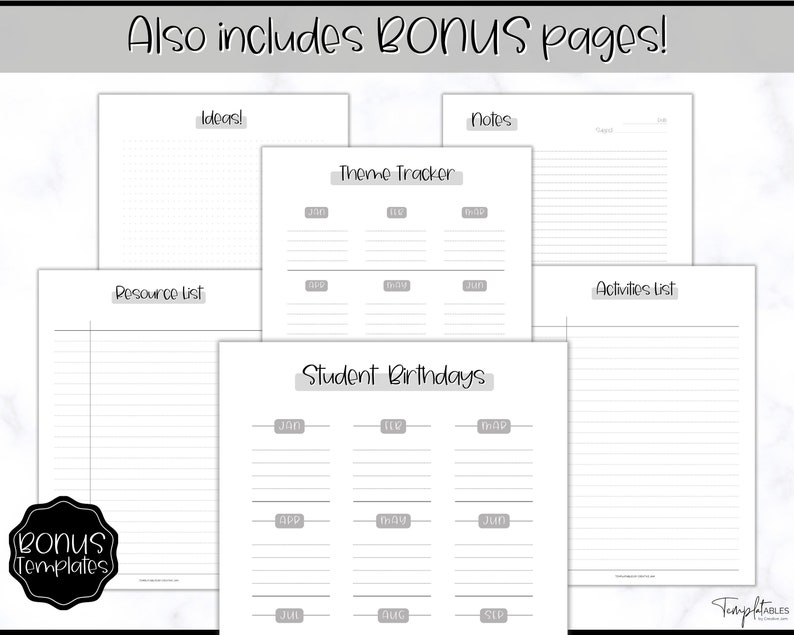 50pg TEACHER Planner Printable BUNDLE Homeschool Teacher - Etsy