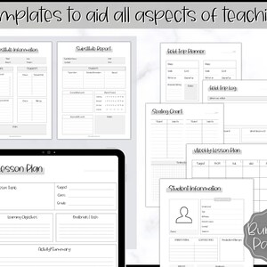 TEACHER Planner Printable, 50+ Pg BUNDLE, Homeschool Teacher, Academic ...