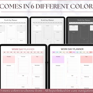 Digital Work Planner, Work Day Organizer, Daily Planner, Work From Home ...
