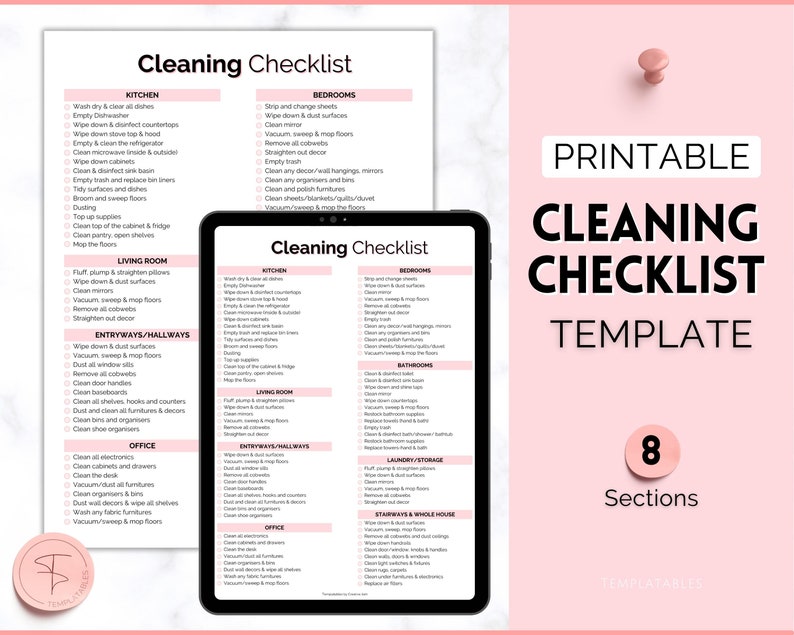 Master Cleaning Checklist Printable Cleaning Planner - Etsy UK
