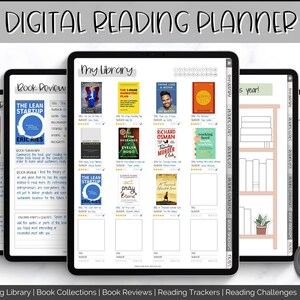 Digital Reading Planner Digital Book Journal Digital Reading - Etsy