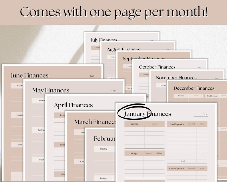 Monthly Budget Planner Printable Financial Tracker Template - Etsy