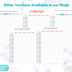 EDITABLE Weekly FAMILY PLANNER Command Center | Family Planner ...