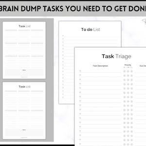 ADHD Brain Dump BUNDLE, to Do List Printable, Daily Planner Template ...