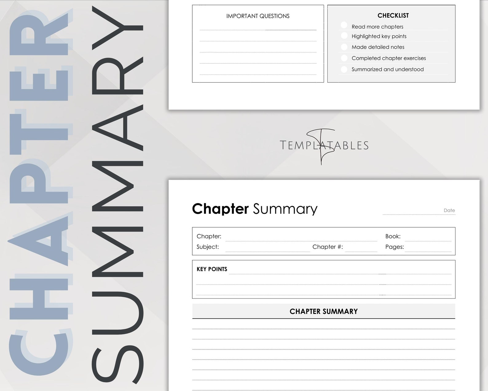 EDITABLE Chapter Summary Template Study Guide Textbook - Etsy UK
