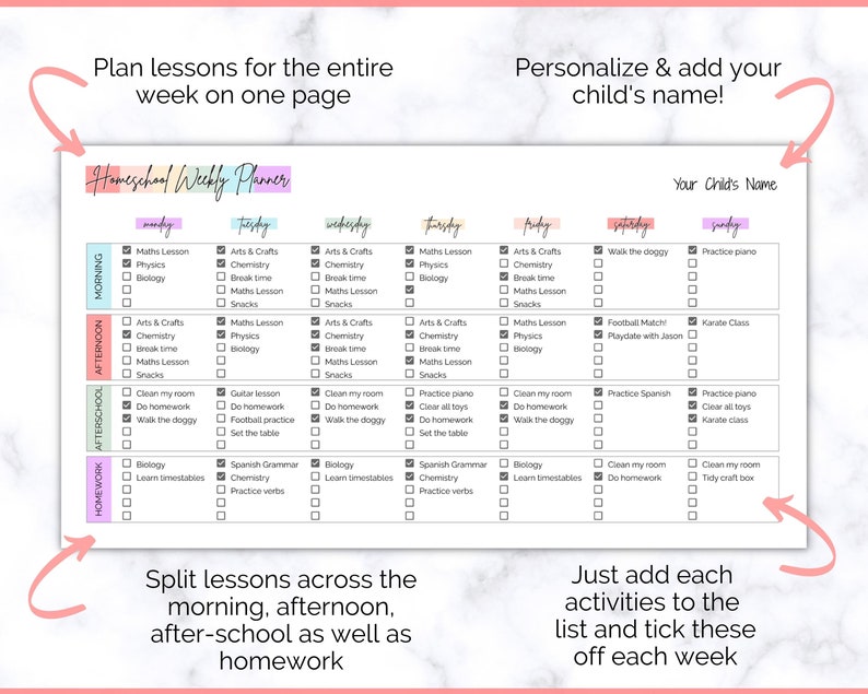 EDITABLE Lesson Plan Template Weekly Lesson Planner - Etsy