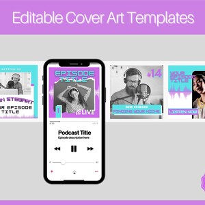 Podcast Cover Art Templates. 12 Editable Podcast Canva BUNDLE. | Etsy