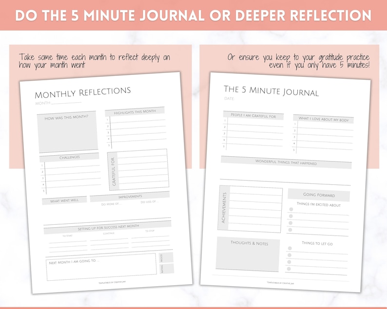 Printable Gratitude Journal BUNDLE Mindfulness Log Gratitude - Etsy