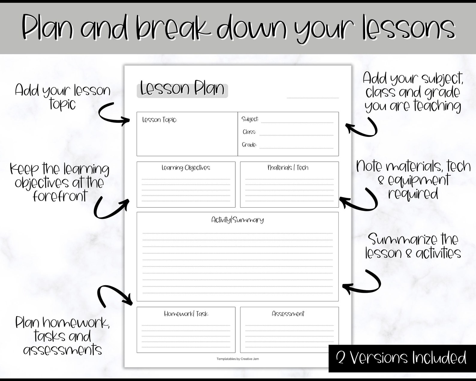 Lesson Planner Printable Lesson Plan Template Homeschool - Etsy