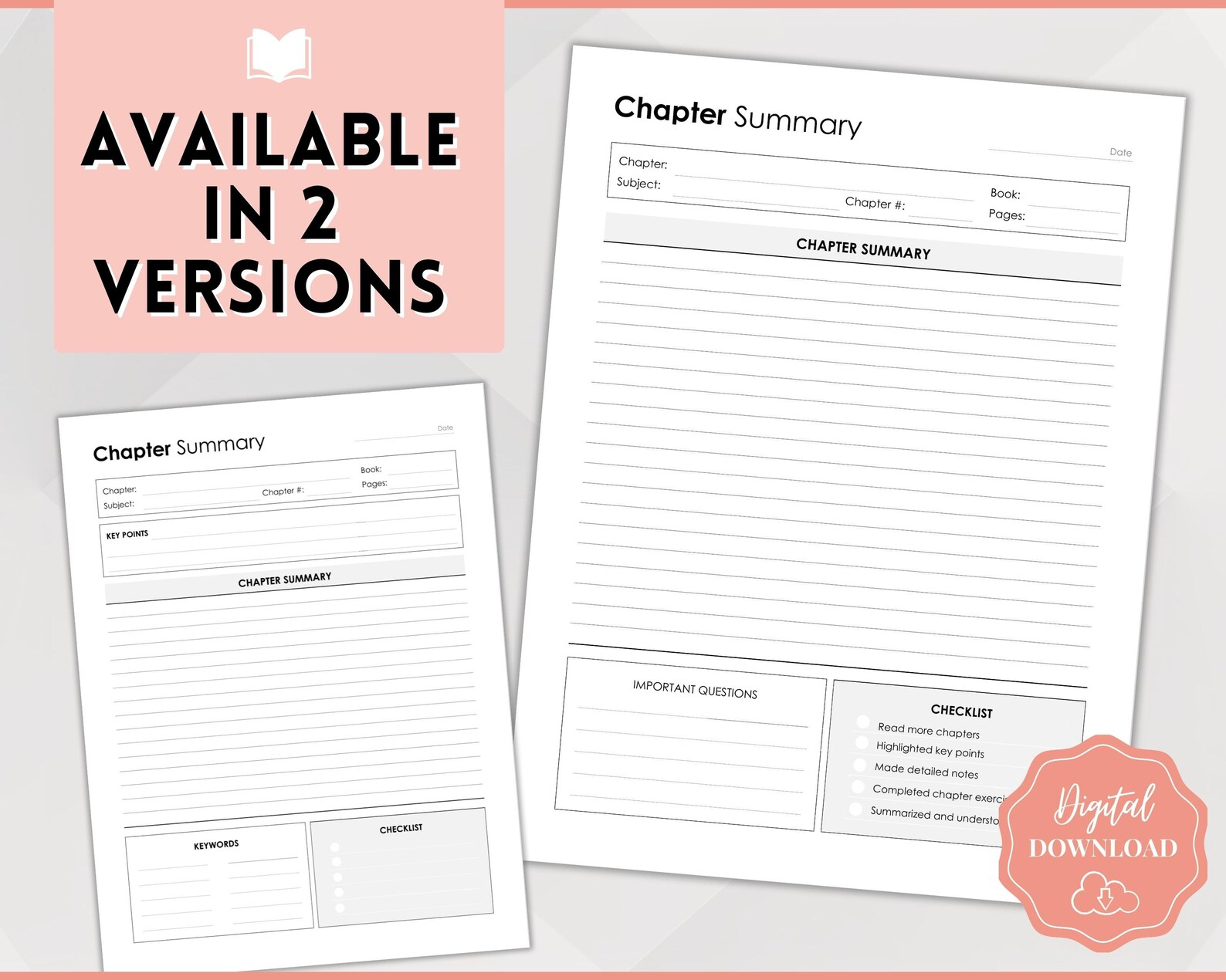 EDITABLE Chapter Summary Template Study Guide Textbook - Etsy