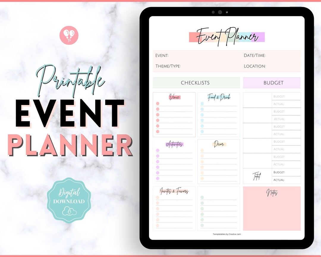 Event Planner Template, Printable Party Planner, Birthday, Wedding ...