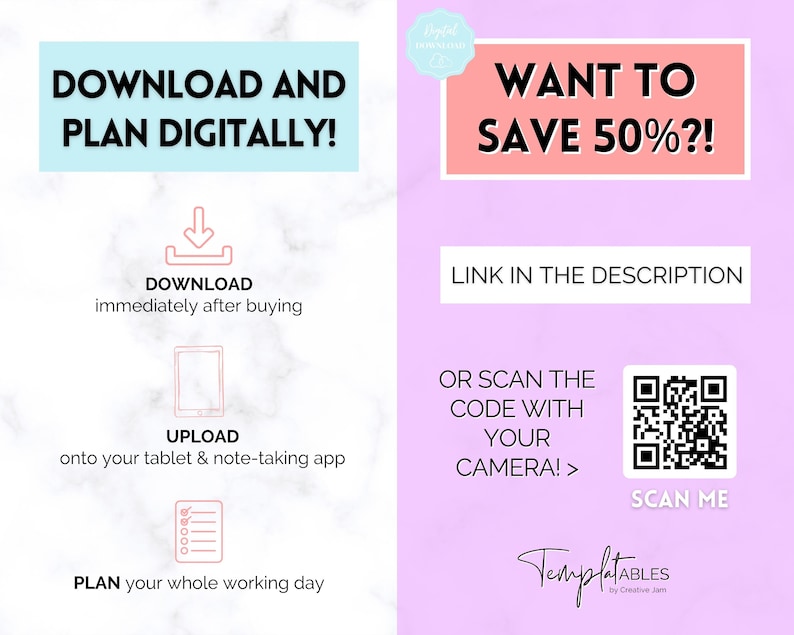 Work Planner, Digital Planner, Work Day Organizer, Daily Planner, Work ...