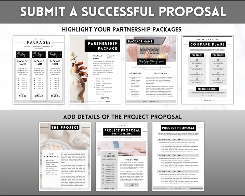 Business Proposal Template Project Proposal 40 Editable - Etsy
