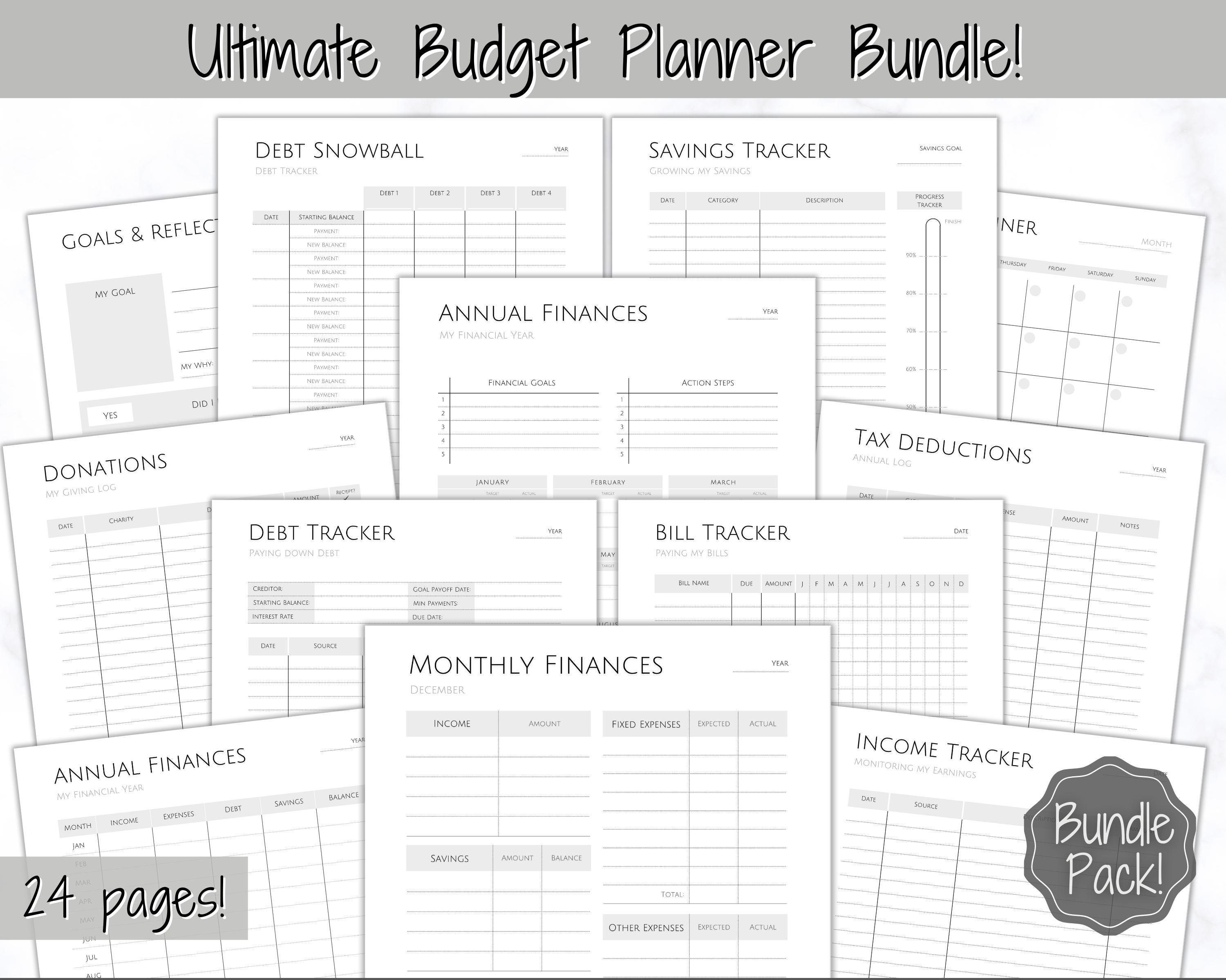 Ultimate Budget Planner Printable BUNDLE, Financial Tracker, Savings ...