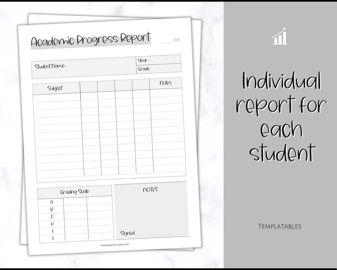 Homeschool Report Card Printable Progress Report Home School - Etsy