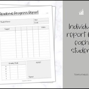 Homeschool Report Card, Printable Progress Report, Home School Academic ...