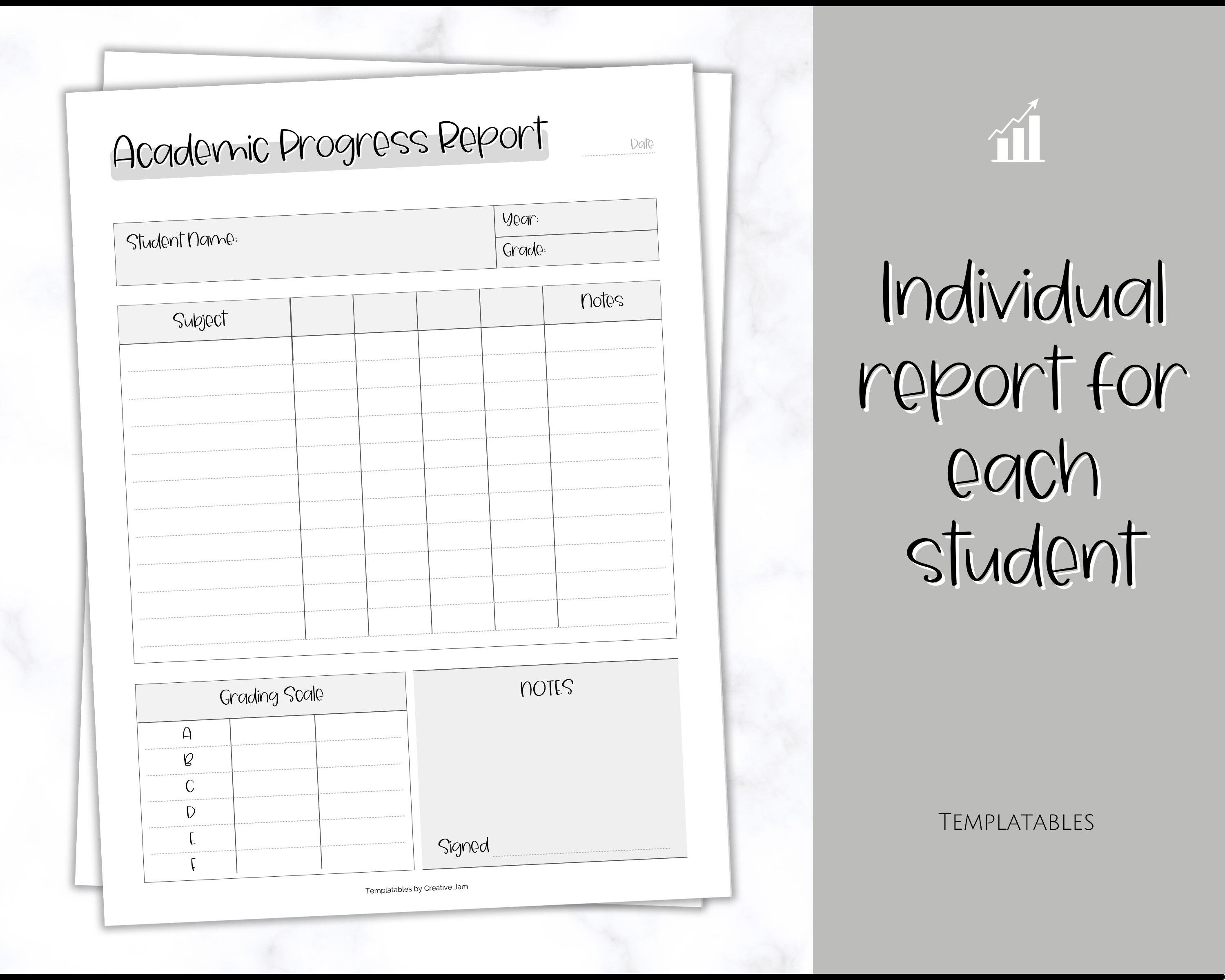 Homeschool Report Card Printable Progress Report Home School - Etsy UK