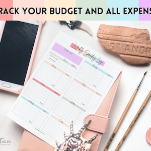 Weekly Spending Tracker, Printable Spending Log, Weekly Budget Planner ...