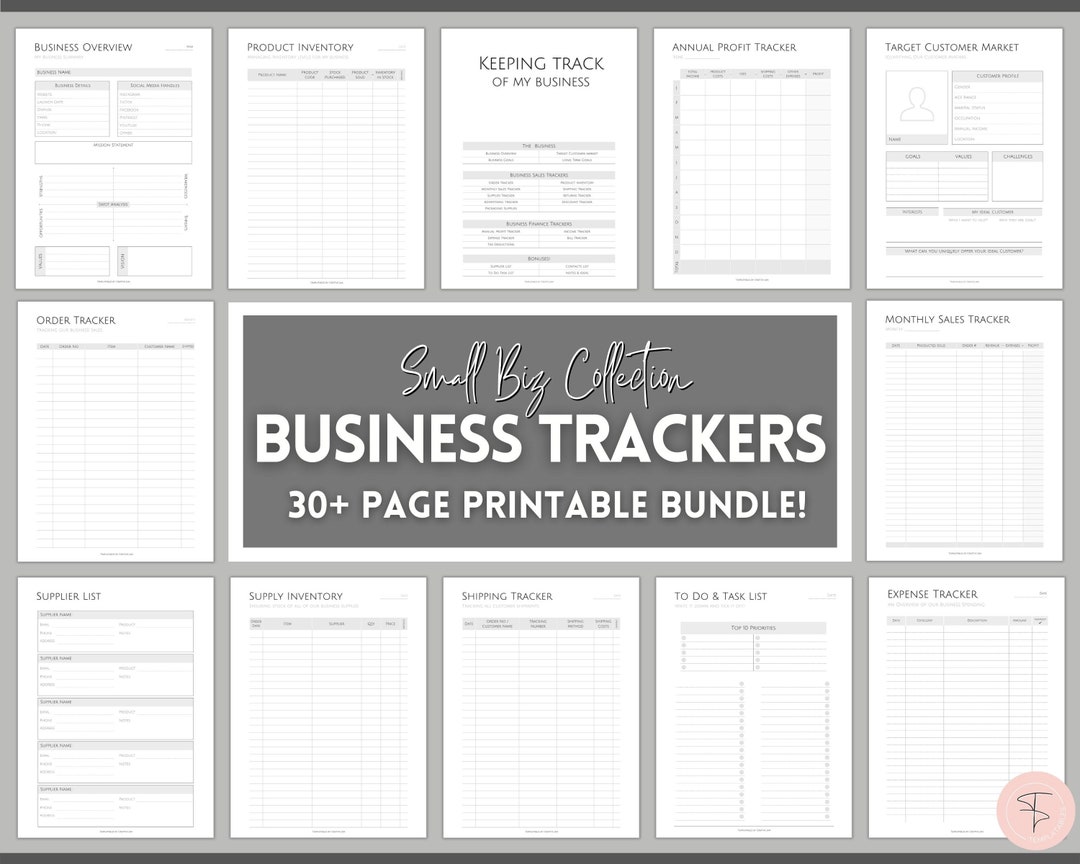 Business TRACKER BUNDLE, Order, Inventory, Income, Expenses, Bills ...