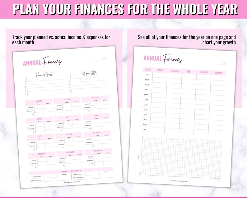 Financial Planner Printable BUNDLE Budget Template Savings - Etsy