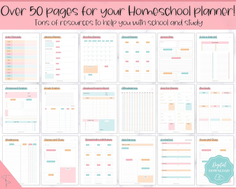 Homeschool Planner Printable, Home School Teacher, Academic Lesson ...