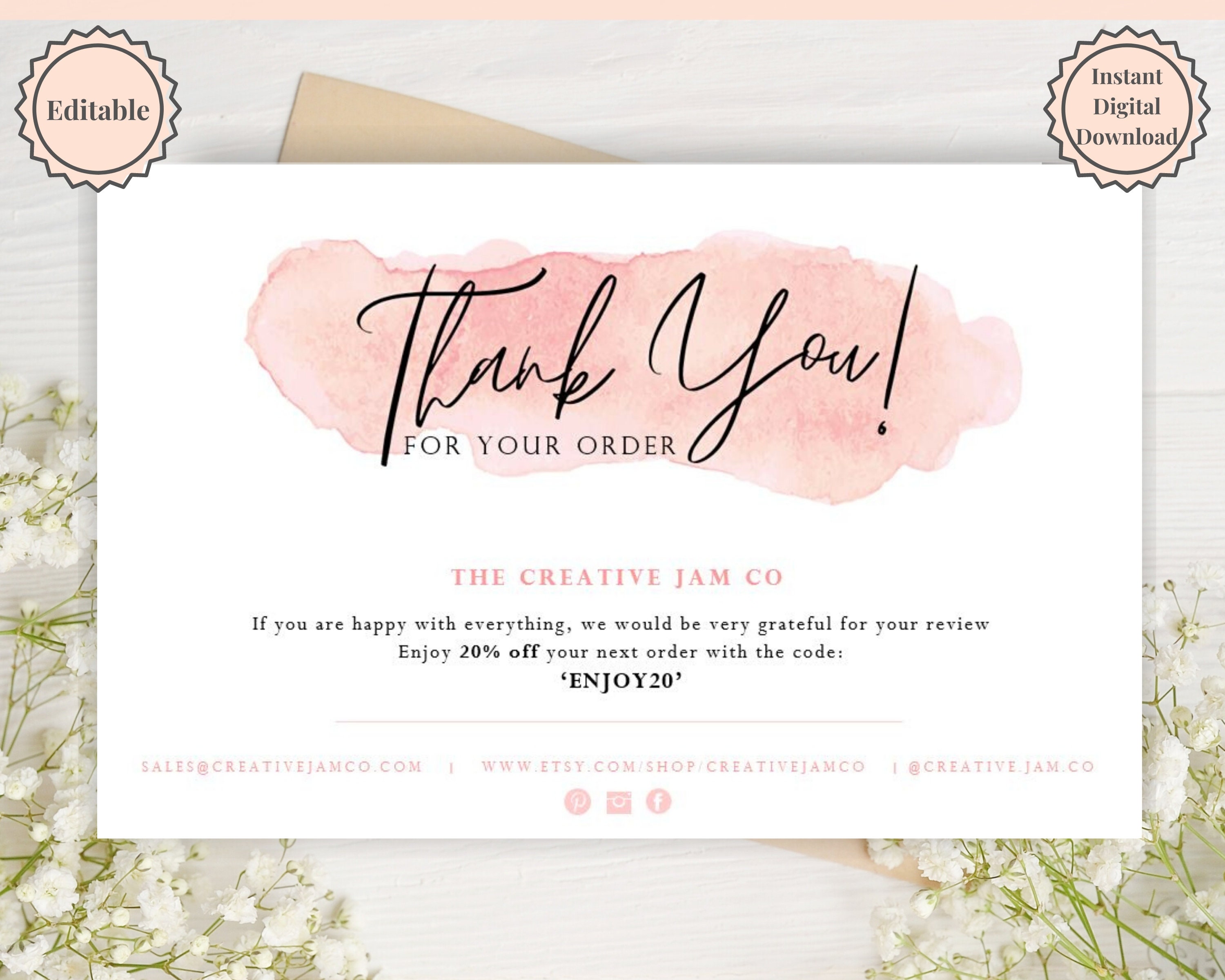 Templates Paper Party Supplies Small Online Business Etsy Order 