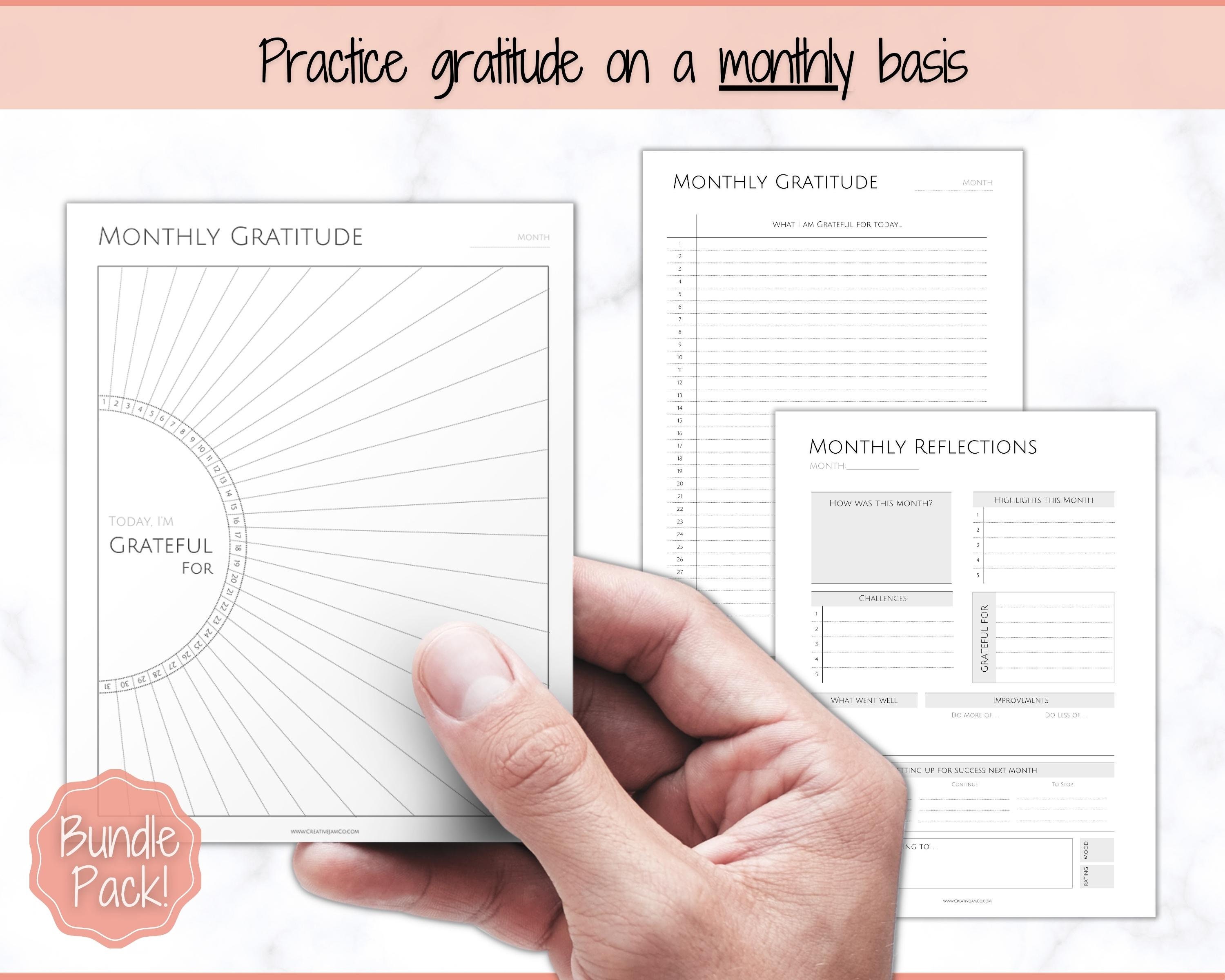 Gratitude Journal Printable BUNDLE Mindfulness Log Gratitude | Etsy