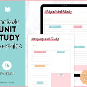 Unit Study Planner, Printable Homeschool Planner Template, Home School ...