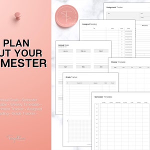 Student Planner Printable BUNDLE, 40+ Pg Study Planner, Academic ...