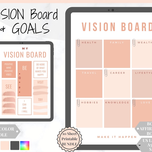 Vision Board Printables - Etsy
