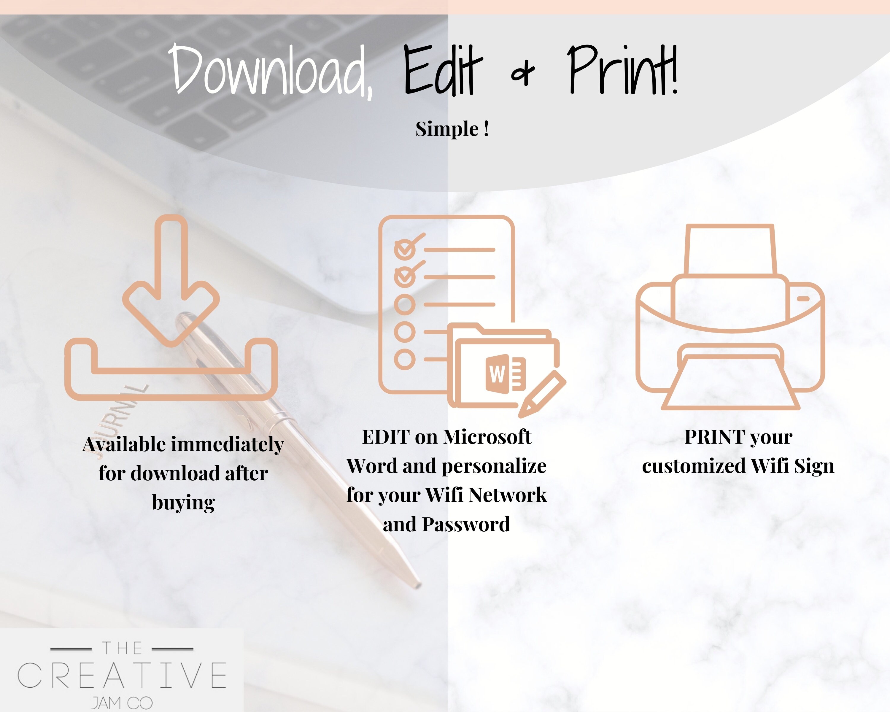 Wifi Password Sign Editable Wifi Sign Printable Template Be | Etsy