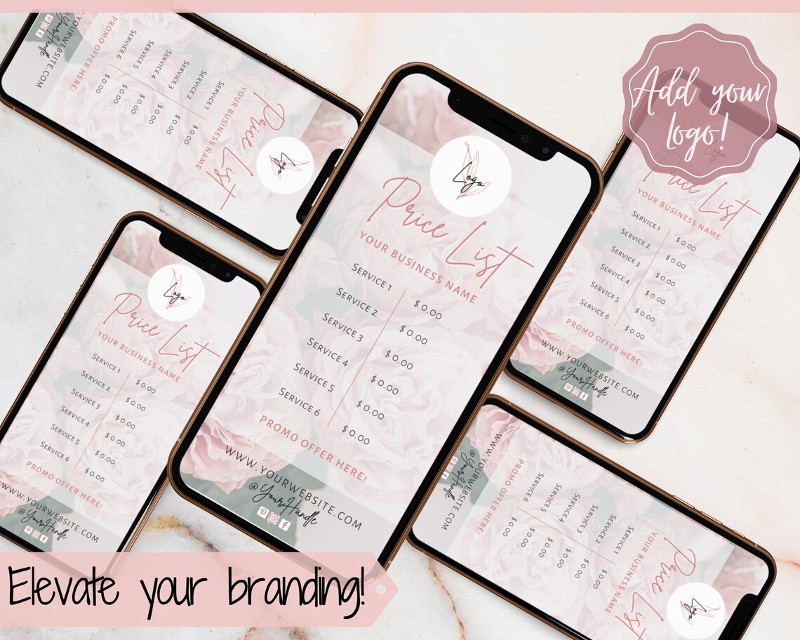PRICE LIST Template Instagram Story Canva Price List Template - Etsy