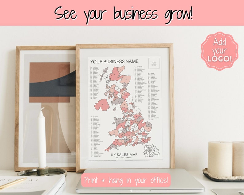 EDITABLE UK Sales Map, Business Postcode Sales Map, Color in Map, Etsy ...