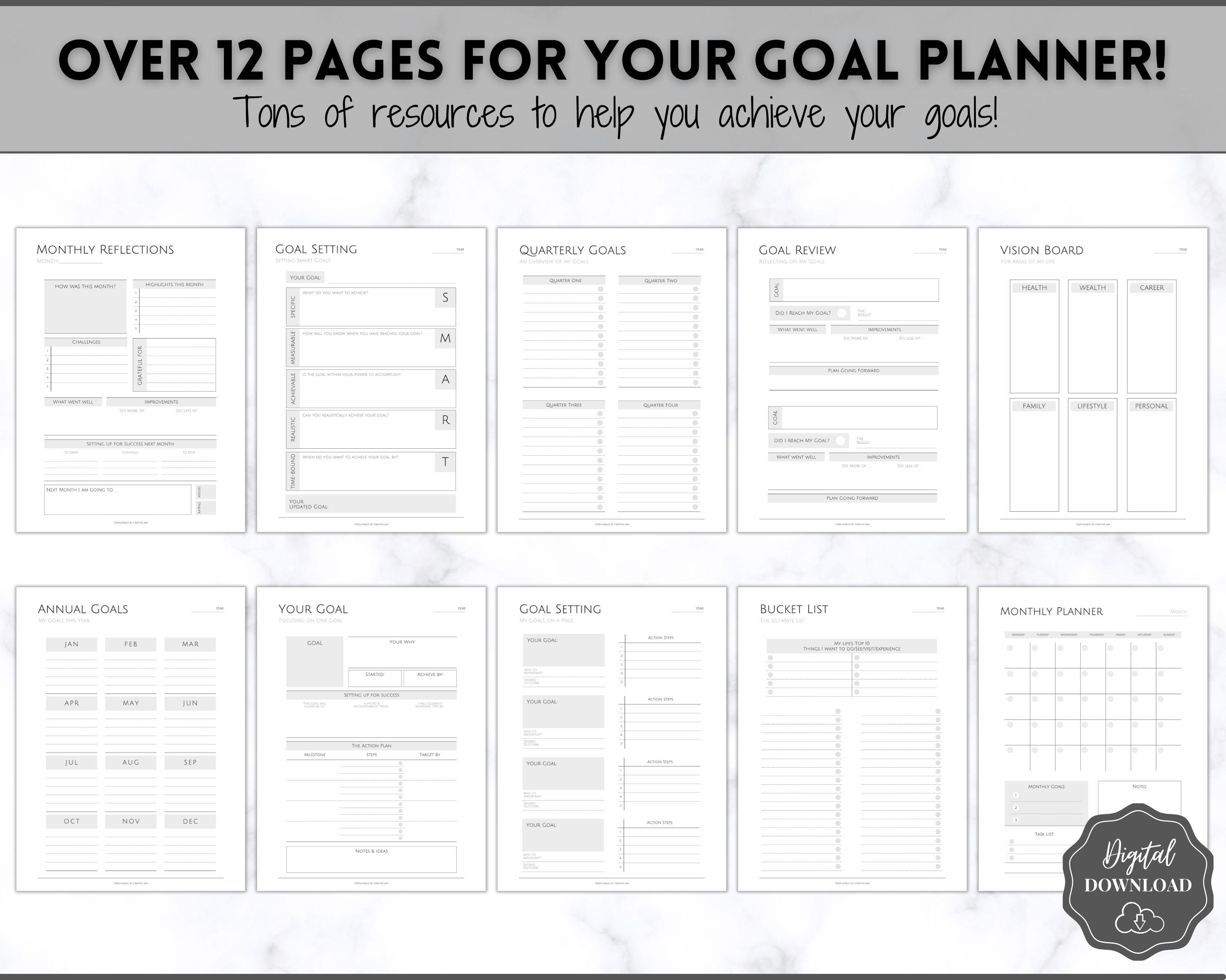 Goal Planner BUNDLE, 2025 Goals Tracker, SMART Goal Setting Kit, New ...