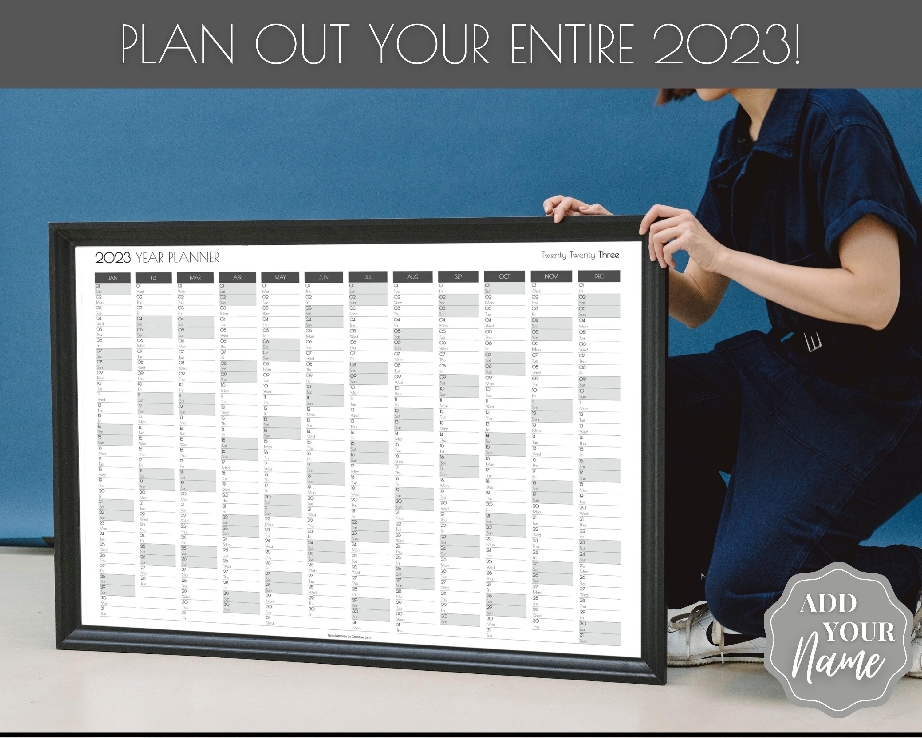 EDITABLE 2023 Wall Calendar Printable Large Yearly Calendar - Etsy UK