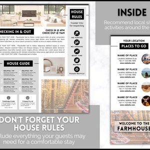 Airbnb Welcome BROCHURE Template, Editable TRIFOLD Guide, Guest Book ...
