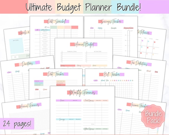 Ultimate Budget Planner Printable BUNDLE Financial Tracker - Etsy UK
