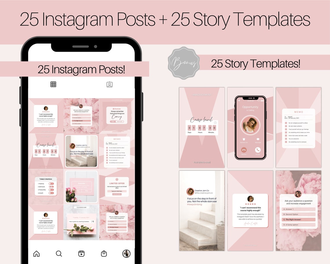 Instagram Theme - NOTIFICATION Post Templates! Social Media Engagement ...