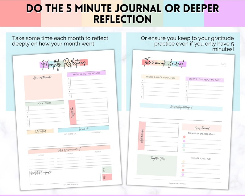Gratitude Journal Printable BUNDLE Mindfulness Log Gratitude - Etsy