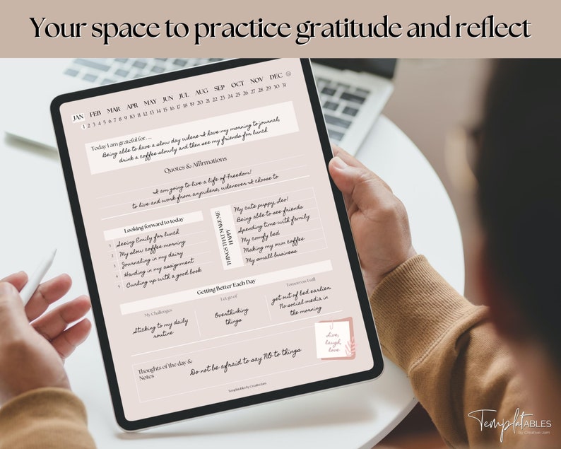 Digital Gratitude Journal, Daily Mindfulness Journal, Goodnotes Digital ...