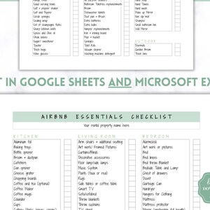 Airbnb Inventory Checklist, EDITABLE Airbnb Essentials List, Household ...