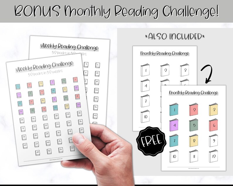 52 Weeks Book Challenge, 52 Books, Weekly Reading Challenge BUNDLE ...