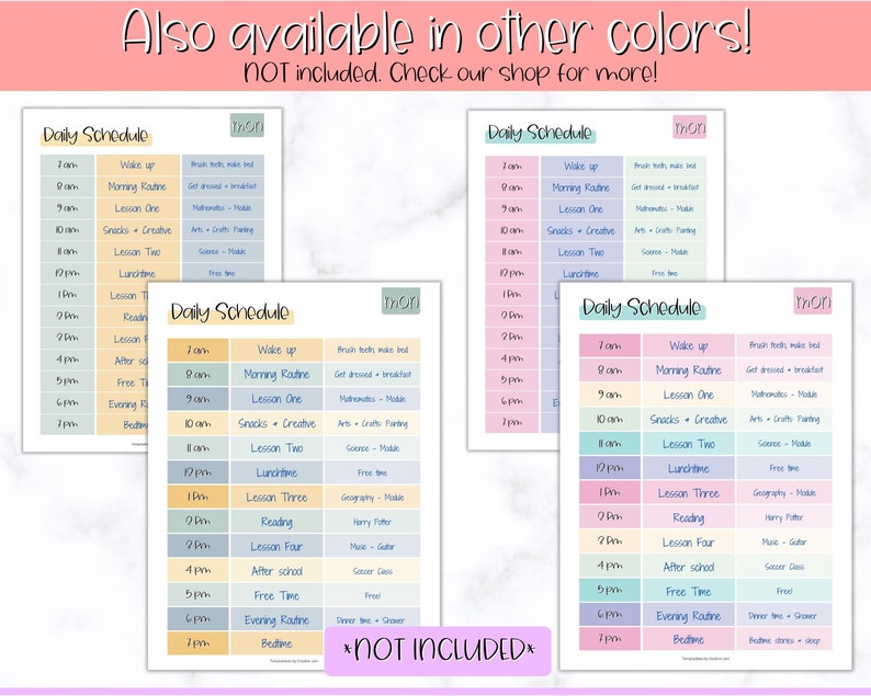 Homeschool Daily Schedule Kids Daily Routine Chore Chart - Etsy