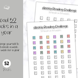 52 Weeks Book Challenge, 52 Books, Weekly Reading Challenge BUNDLE ...