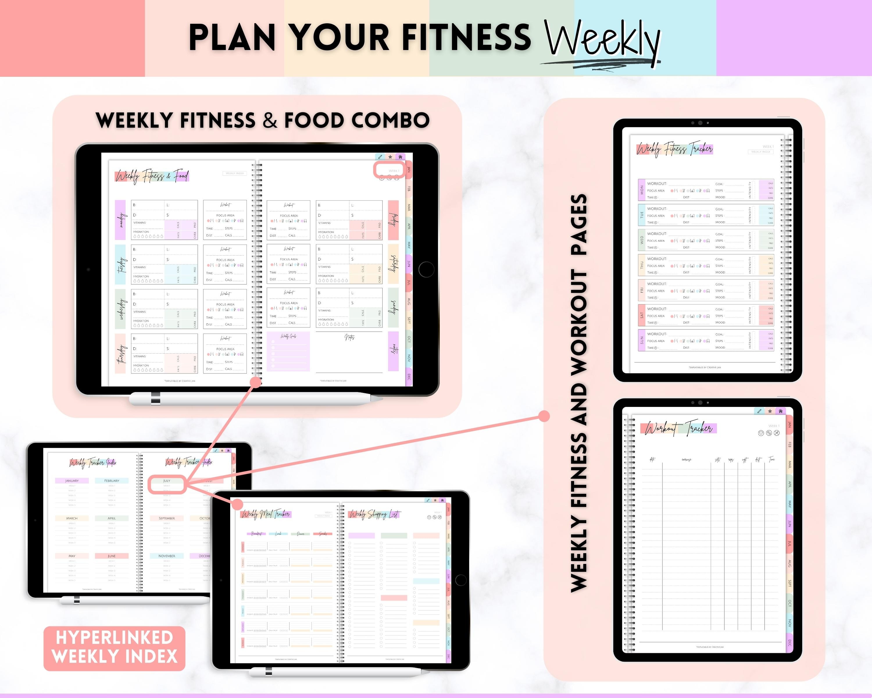 Digital FITNESS Planner Goodnotes Fitness Planner Fitness - Etsy